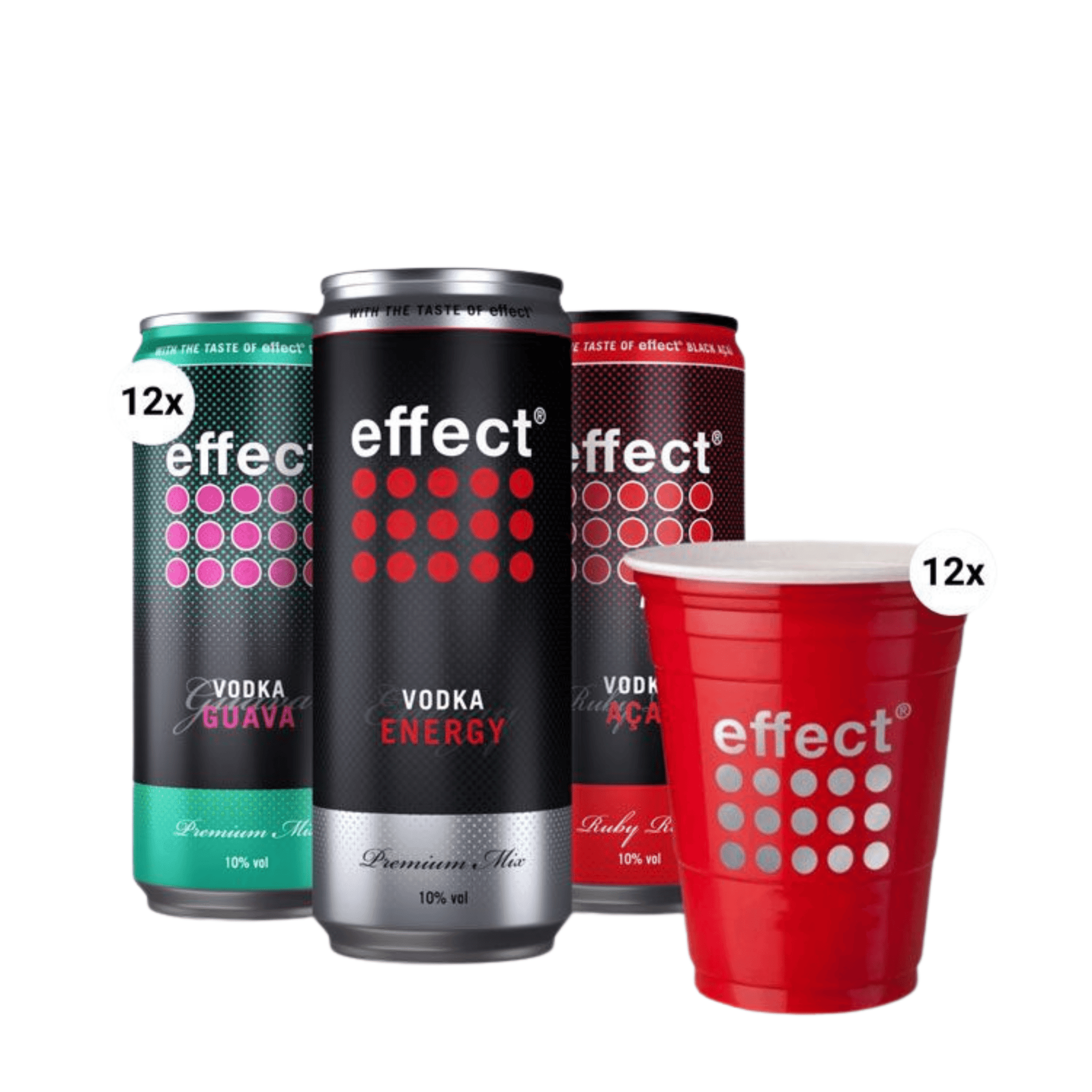 effect® Vodka Premix Dosen Set inkl. 12 Red Cups – TwentyFourParty