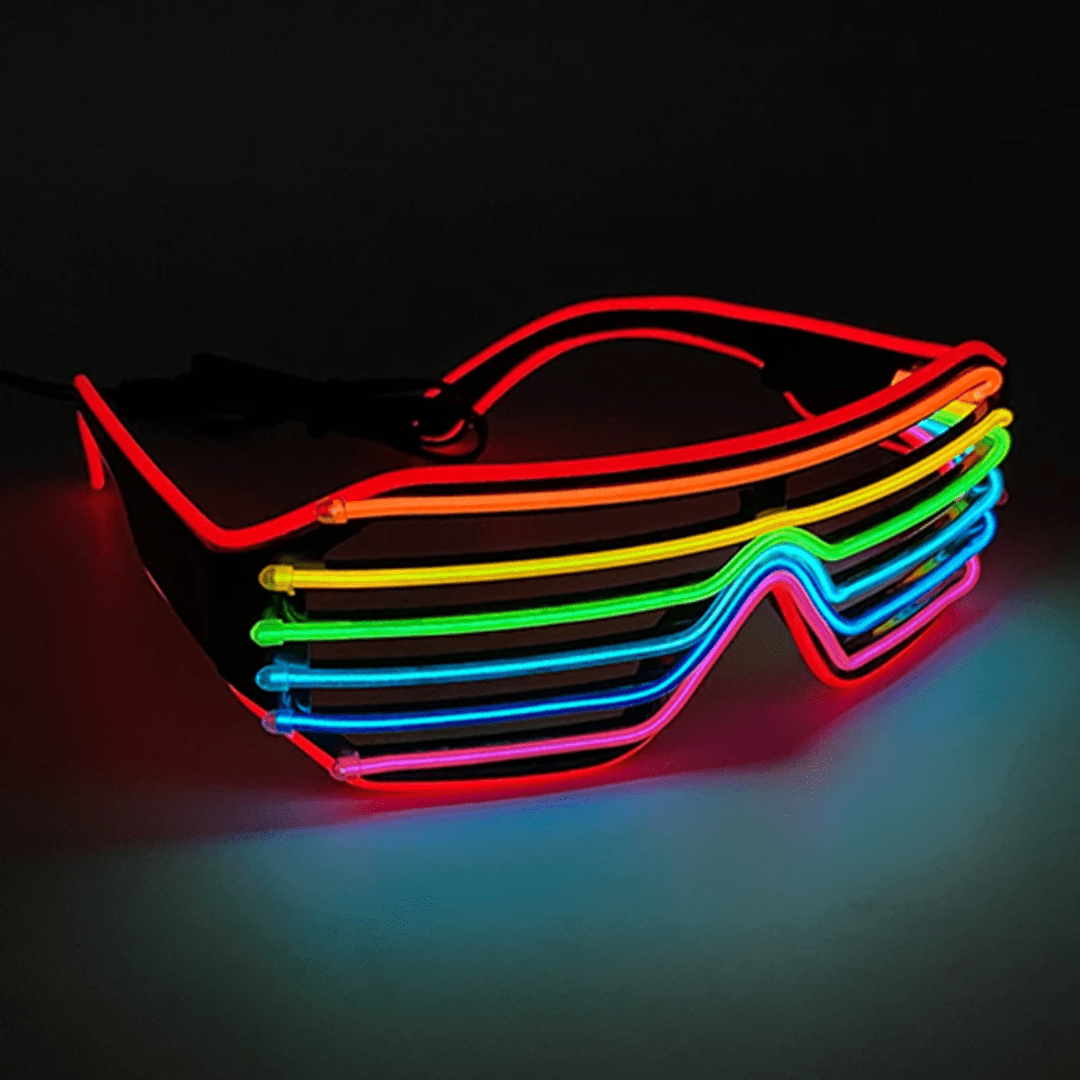 LED Party Brille bunt – Leuchtbrille mit Blinkmodi – TwentyFourParty